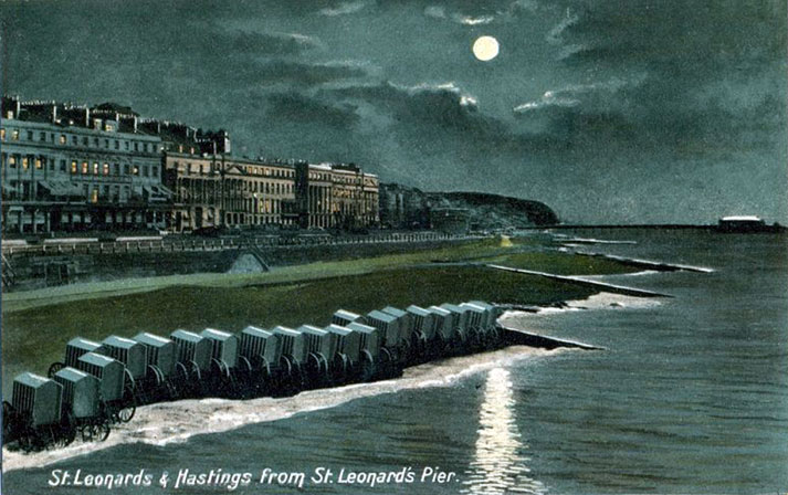 St Leonards Seafront by Moonlight - Hastings UK Photo Archive
